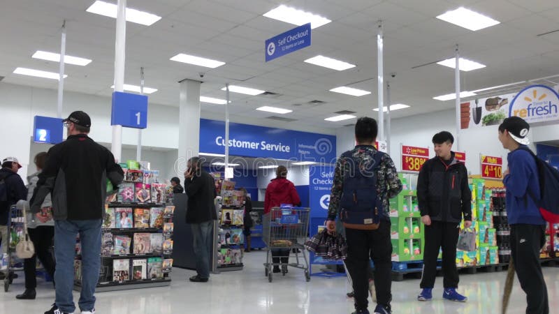 People Paying Foods at Check Out Counter Inside Walmart Store Stock ...