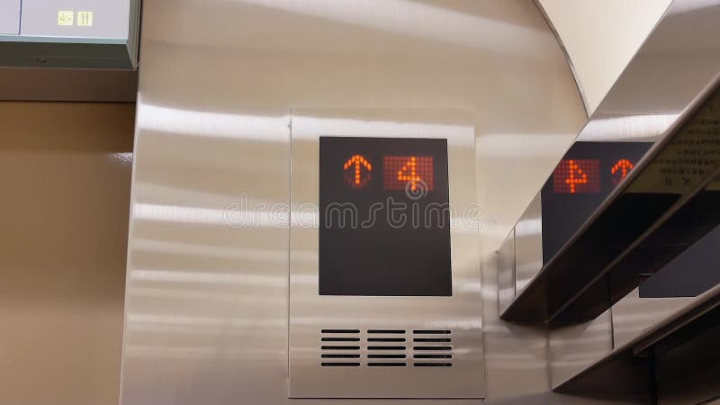 Motion of People Taking Elevator from Three To Seven Floor Stock Video ...