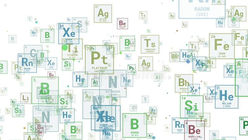 Animation of Periodic Table of Elements on Green Abstract Background ...