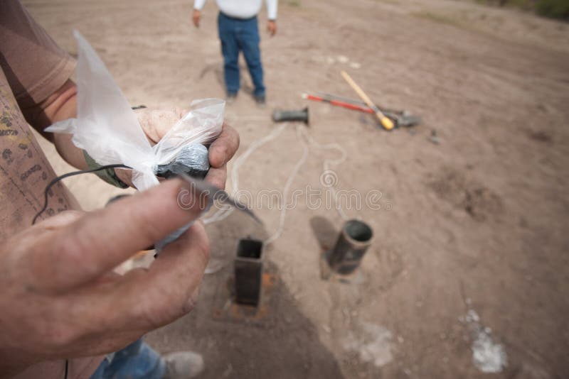 Motion Picture Team Loading Explosive Powder Stock Photo - Image of ...