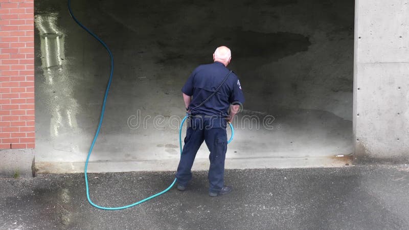 Motion of Policeman Showing To Children How To Defense Bad Guy at ...