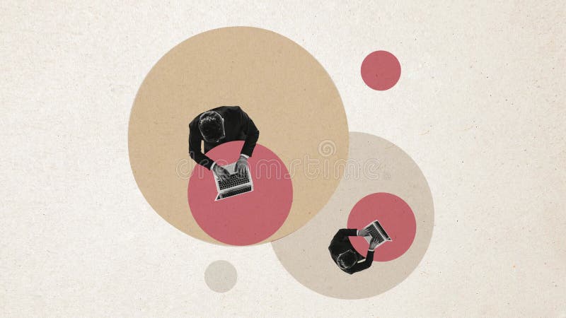 Motion Poster Art Collage Video of Two Business People Men Manager Type ...