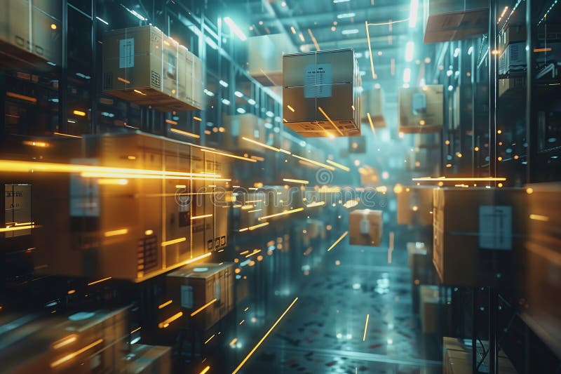 Motion Rectangular Shaped Packages Transported Via a Logistics System ...