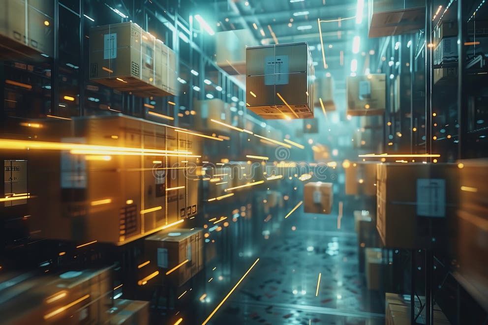 Motion Rectangular Shaped Packages Transported Via a Logistics System ...