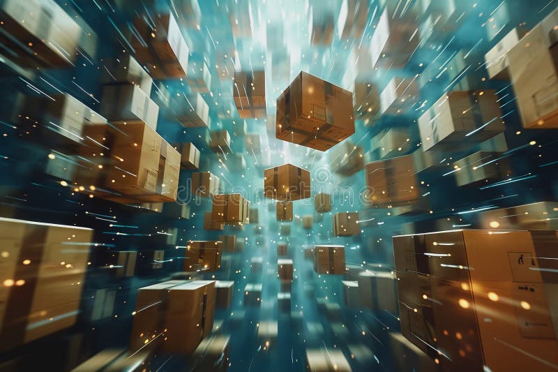 Motion Rectangular Shaped Packages Transported Via a Logistics System ...