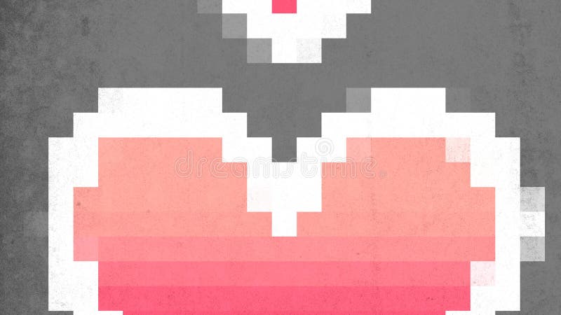 Motion Red Hearts Pixels in 8 Bit of Architecture Stock Video - Video ...