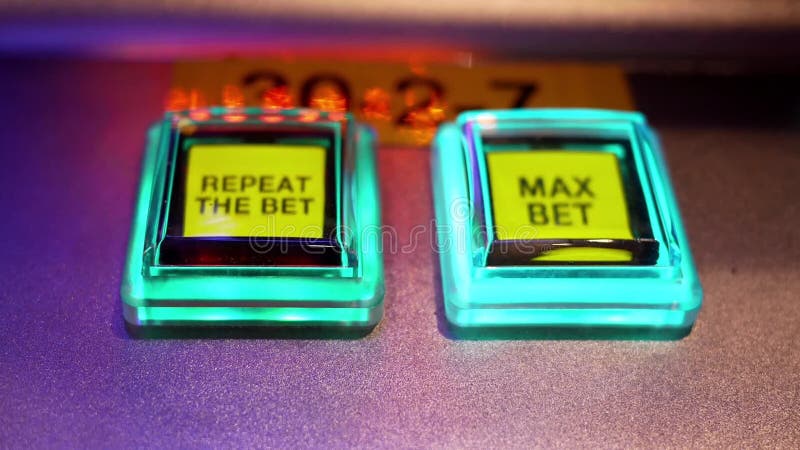 Motion Repeat and Max Bet Button on Slot Machine Stock Footage - Video ...