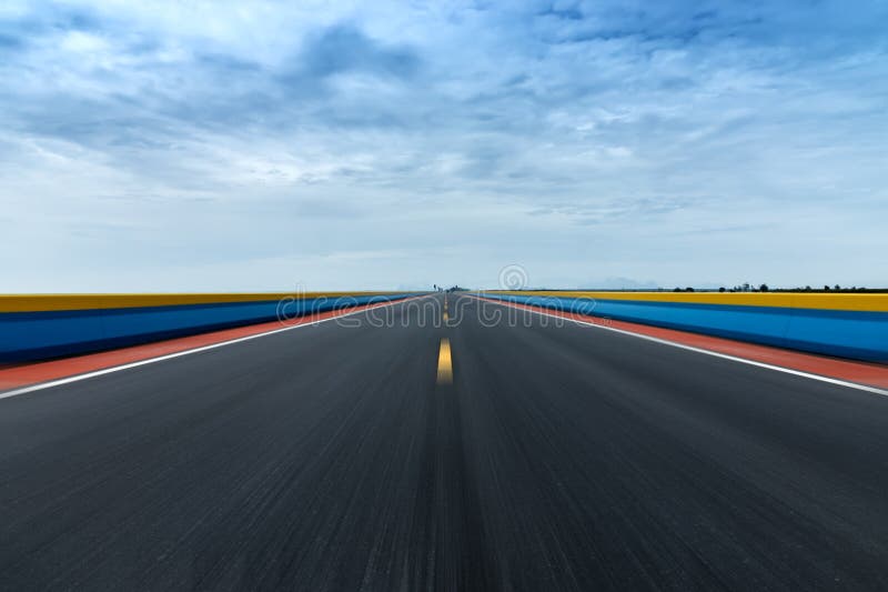 Empty Road and the Traffic Lines Stock Image - Image of concrete ...