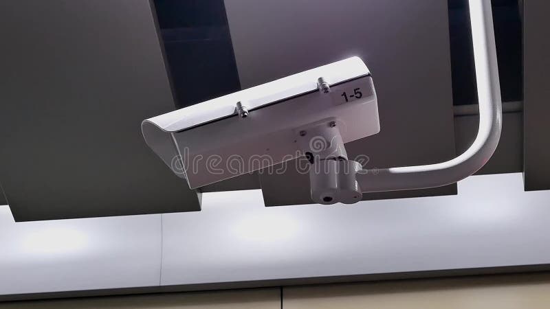 Motion of Security Cameras on Ceiling Inside MRT Stock Footage - Video ...
