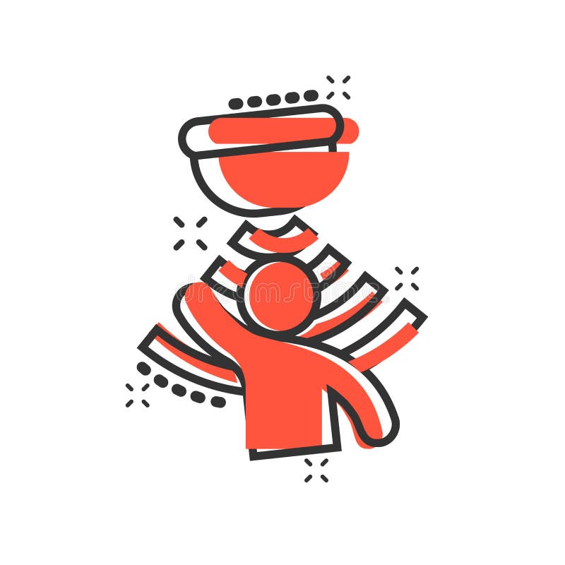 Motion Sensor Icon in Comic Style. Sensor Waves with Man Vector Cartoon ...