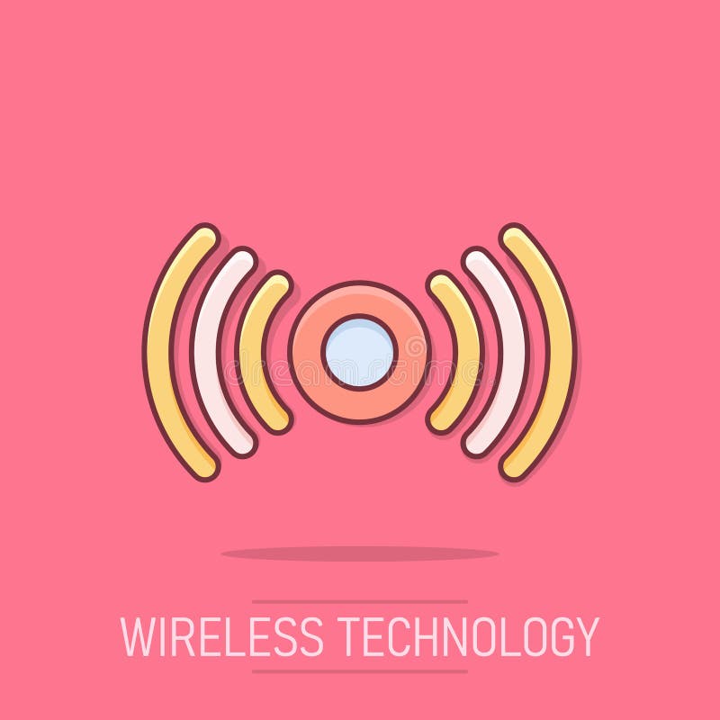 Motion Sensor Icon in Comic Style. Sensor Waves Vector Cartoon ...