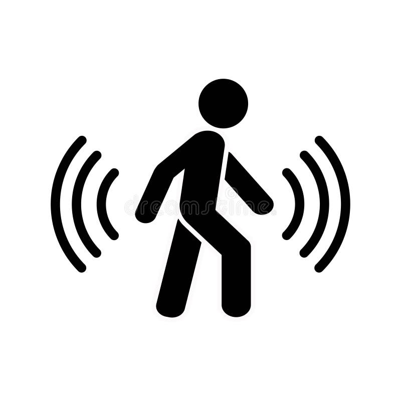 Motion Sensor Icon. Editable Line Vector. Walking Man Symbol with ...