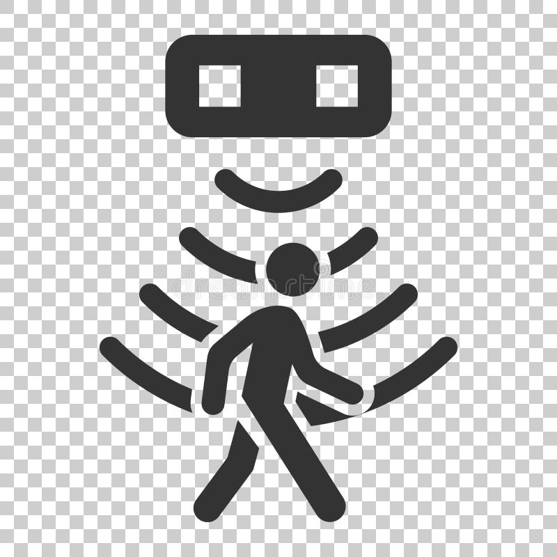 Motion Sensor Icon In Flat Style. Sensor Waves Vector Illustration On ... Motion Sensor Icon In Flat Style. Sensor Waves Vector Illustration On ...