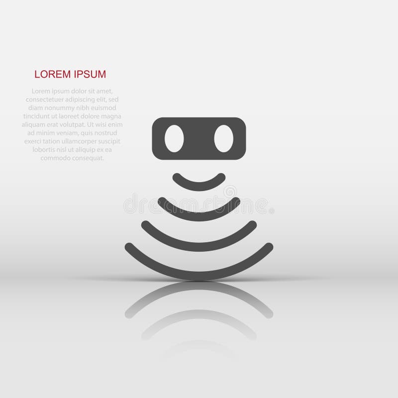 Motion Sensor Icon in Flat Style. Sensor Waves Vector Illustration on ...