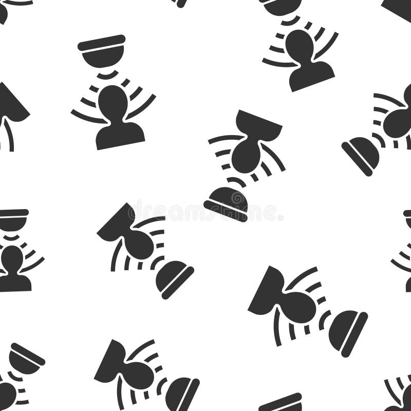 Motion Sensor Icon Seamless Pattern Background. Sensor Waves with Man ...