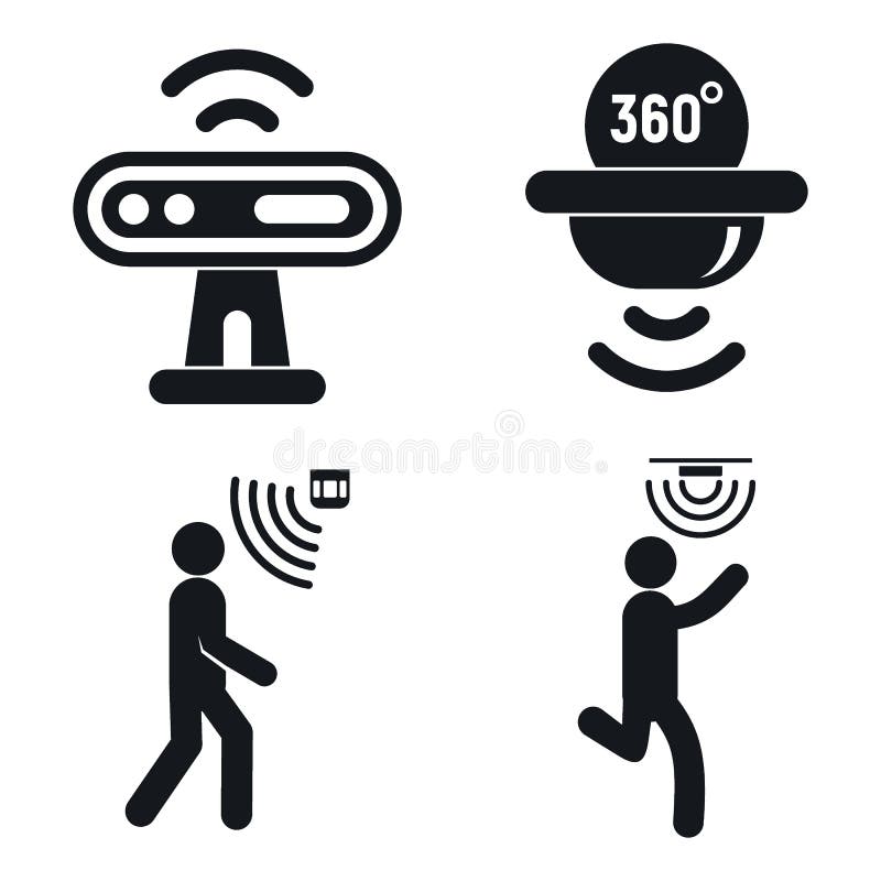 Motion Sensor Icon In Flat Style. Sensor Waves Vector Illustration On ...
