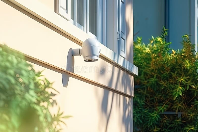 Motion Sensor with Light Detector on House Wall Stock Illustration ...