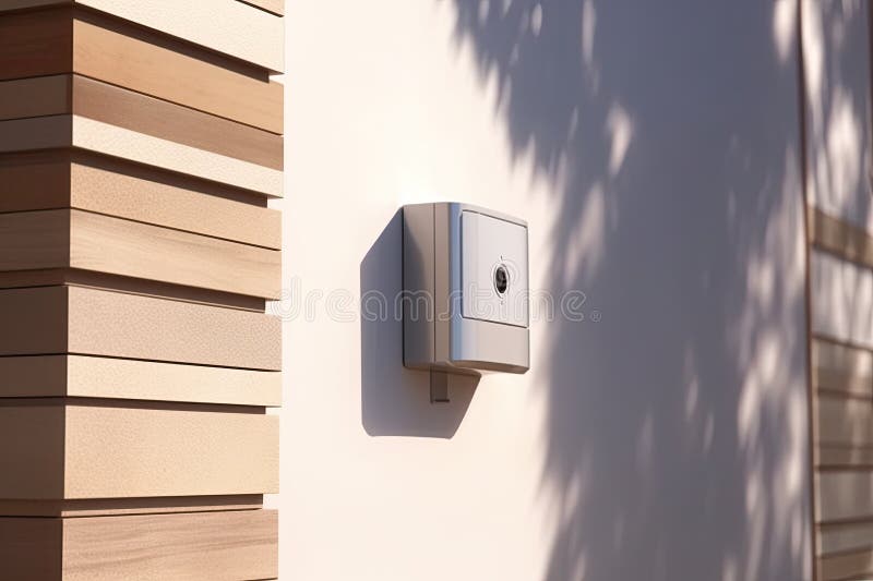 Motion Sensor with Light Detector on House Wall Stock Illustration ...