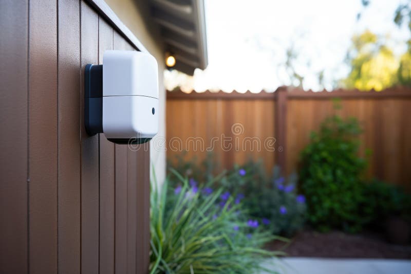 Motion Sensor Mounted on a Home Wall Stock Illustration - Illustration ...