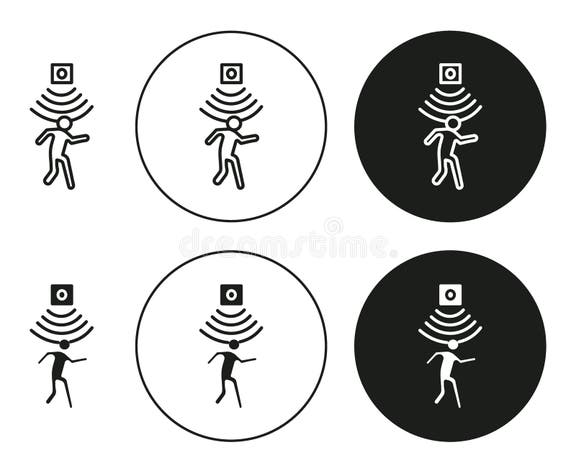 Motion Sensor Outline Icon Drawing Set. Motion Sensor Vector for App ...