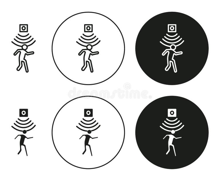 Motion Sensor Outline Icon Drawing Set Motion Sensor Vector For App Web Use Stock Vector