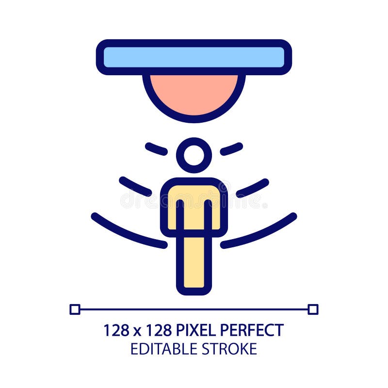 Motion Sensor Pixel Perfect White Linear Icon for Dark Theme Stock ...