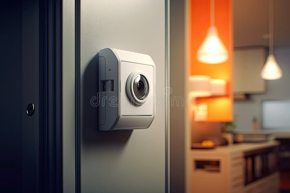 Motion Sensor in Room at Night, AI Stock Illustration - Illustration of ...
