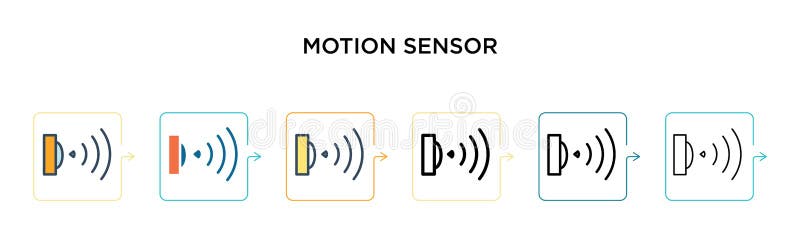 Motion Sensor Vector Icon in 6 Different Modern Styles. Black, Two ...