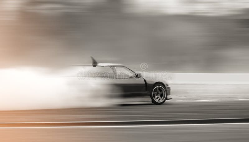 Motion Speed Car Drifting on Track. Blur Image Car Drift and Background ...