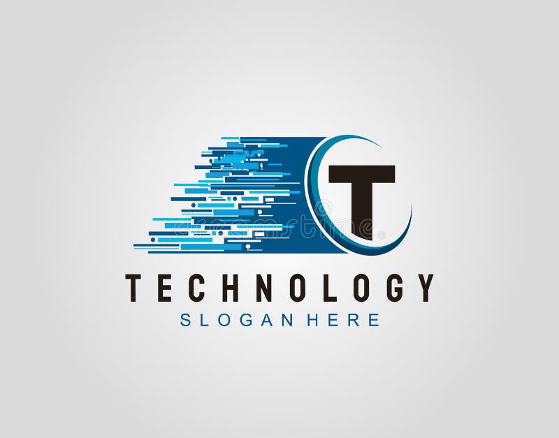 Motion Speed Line Techno Letter T Logo Vector Design Stock Vector ...