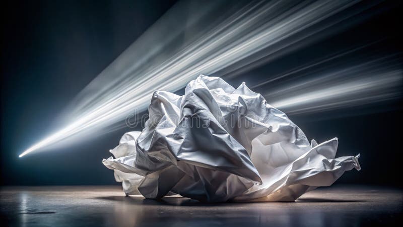 Motion and Stillness in Abstract Light Trails a Long Exposure Study of Crumpled White Paper ...