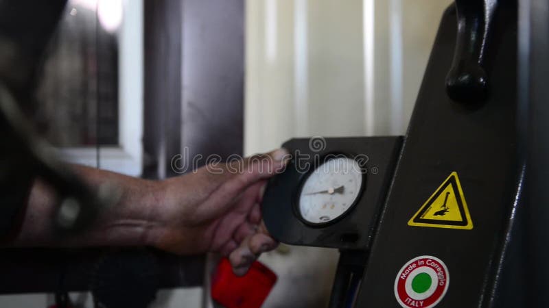 Motion To Worker Hand Testing System Pressure Stock Footage - Video of ...