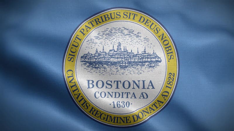 Motion Video of the Flag of Boston Stock Footage - Video of emblem ...