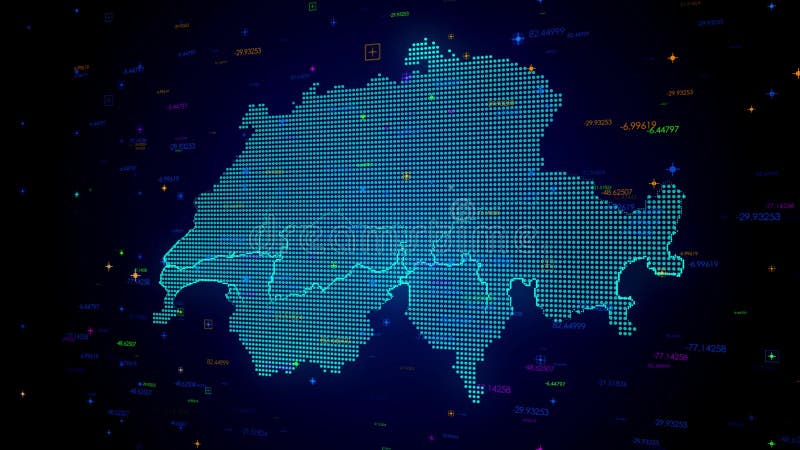 Motion View Blue Colorful Shiny Digital Hud Dots Mosaic Grid ...