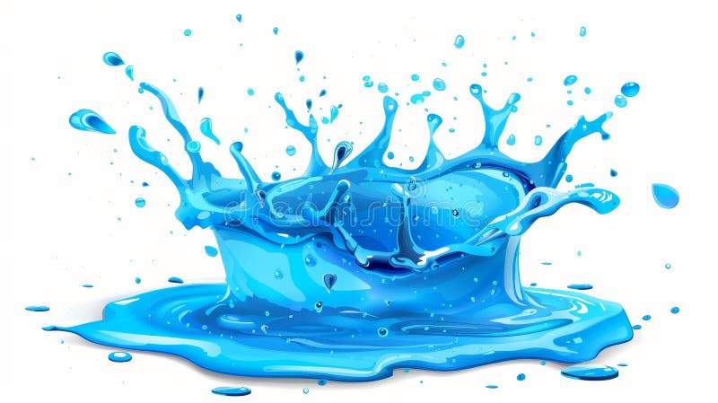 Dynamic Crown-shaped Water Splash Against a Blue Background Stock Image ...