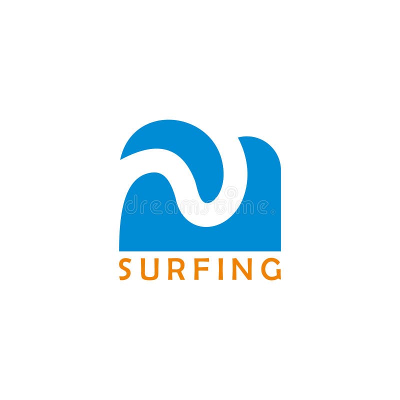Motion Waves Simple Surfing Fun Logo Vector Stock Vector - Illustration ...