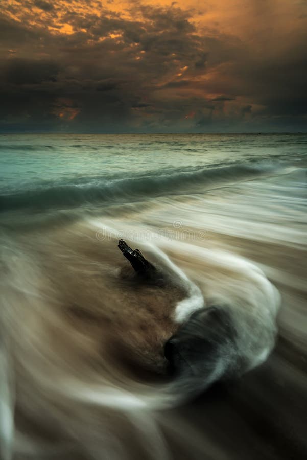 Slow Motion the Waves at the Beach Stock Photo - Image of light, slow ...