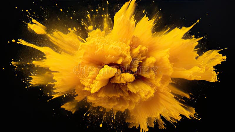 Motion Yellow Powder Explosion Stock Photo - Image of circular, viewer ...