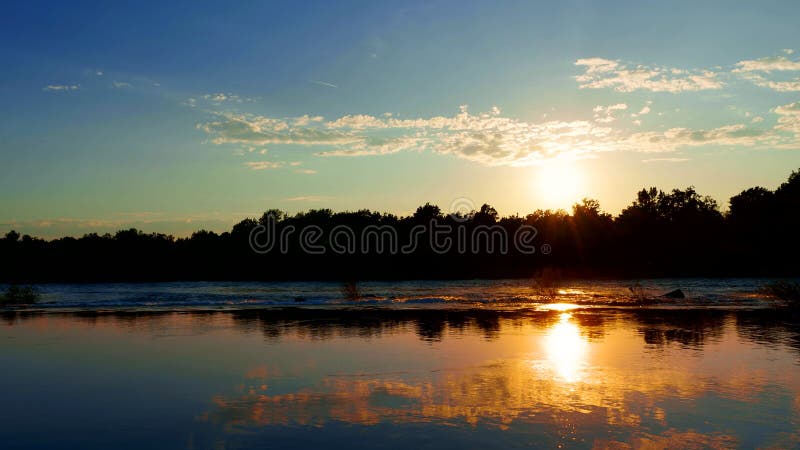 Motionlapse - Spring Landscape at Dusk on the River Stock Video - Video ...