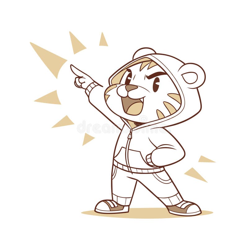 Motionless Tiger Cub Gaming Stock Illustration - Illustration of design ...