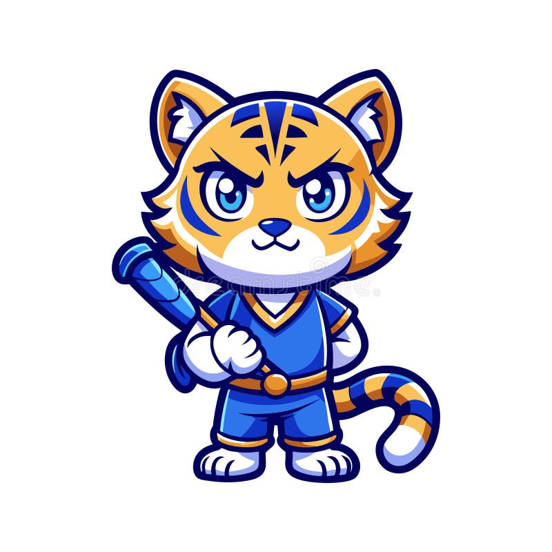 Motionless Tiger Cub in Sports Scene Stock Vector - Illustration of ...