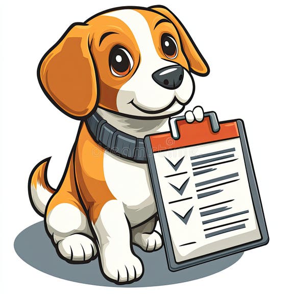 Motivated Dog Holding Checklist, Focused on Work and Tasks Ahead Stock ...