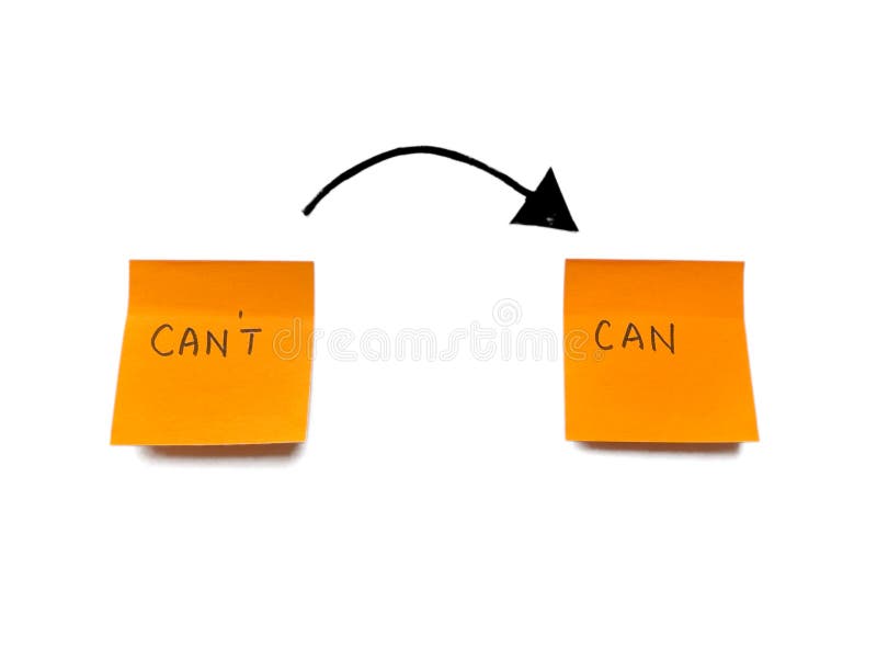 Motivating Change from Being "can Not To Can" Mindset Stock Photo ...