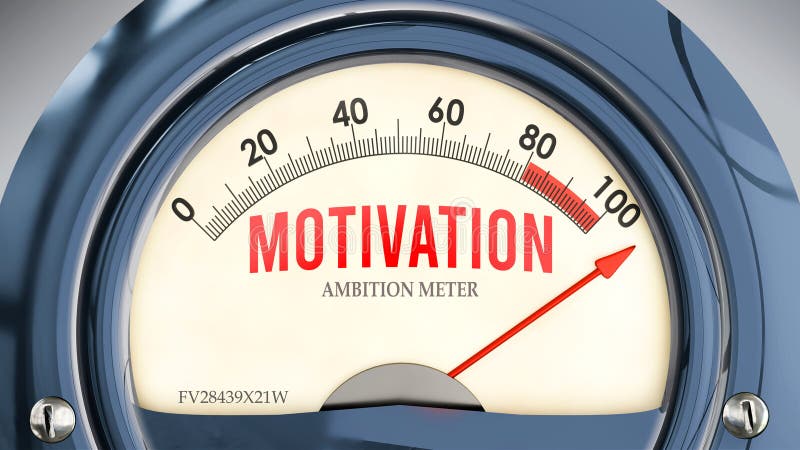 Motivation and Ambition Meter that is Hitting a Full Scale, Showing a ...