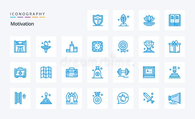 Motivation Blue Icon Pack Stock Illustrations – 220 Motivation Blue ...