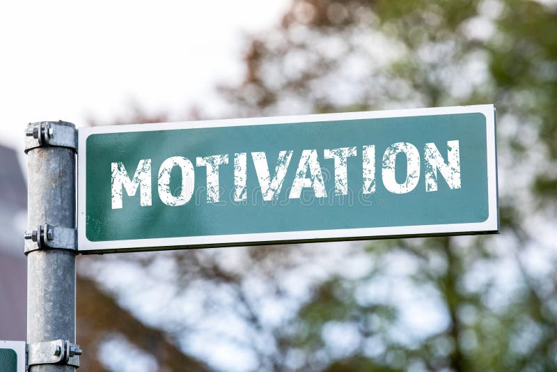 Motivation Concept. Green Road Sign with Text Stock Photo - Image of ...