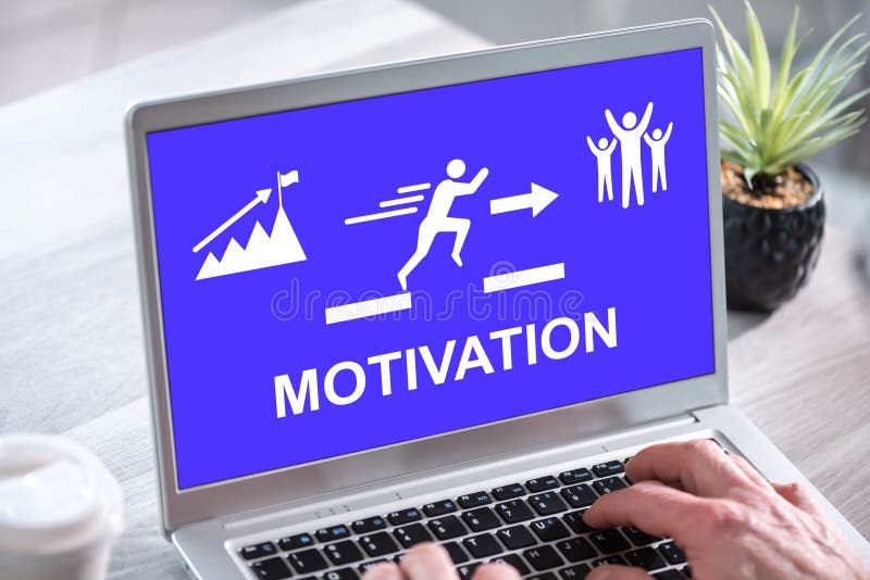 Motivation Concept on a Laptop Screen Stock Photo - Image of winner ...