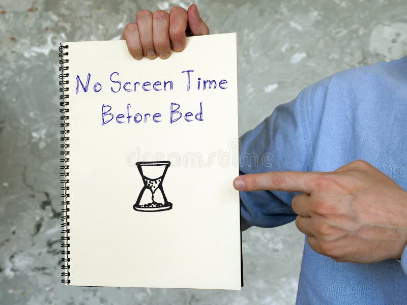 Motivation Concept Meaning No Screen Time before Bed with Phrase on the ...