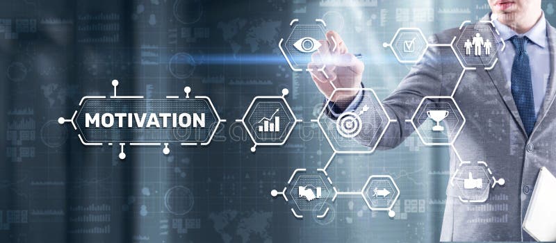 Motivation Development Concept. Inscription on the Virtual Screen Stock ...