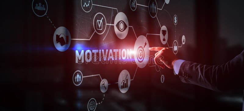 Motivation Development Concept. Inscription on the Virtual Screen Stock ...